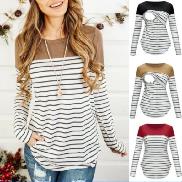 Tops | Maternity Nursingtshirt In Red Nwt | Poshmark
